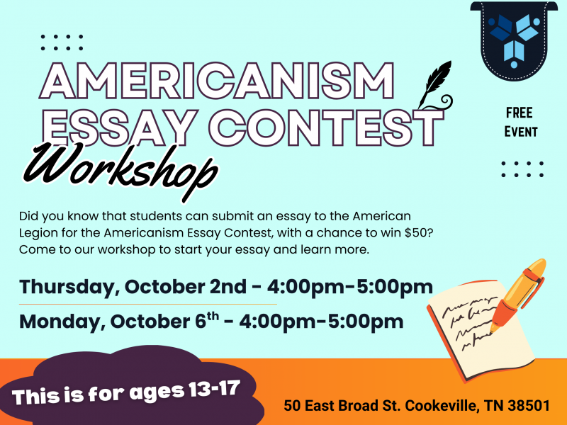 Americanism Essay Contest Workshop (Ages 13-17) – Thu, Oct 2, 2025 4 ...