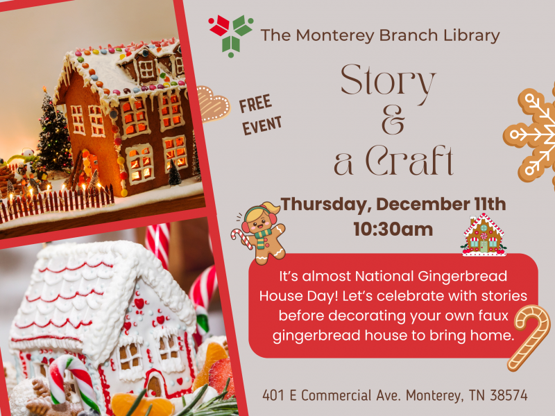 Storytime: National Gingerbread House Day! – Thu, Dec 11, 2025 10:30am ...