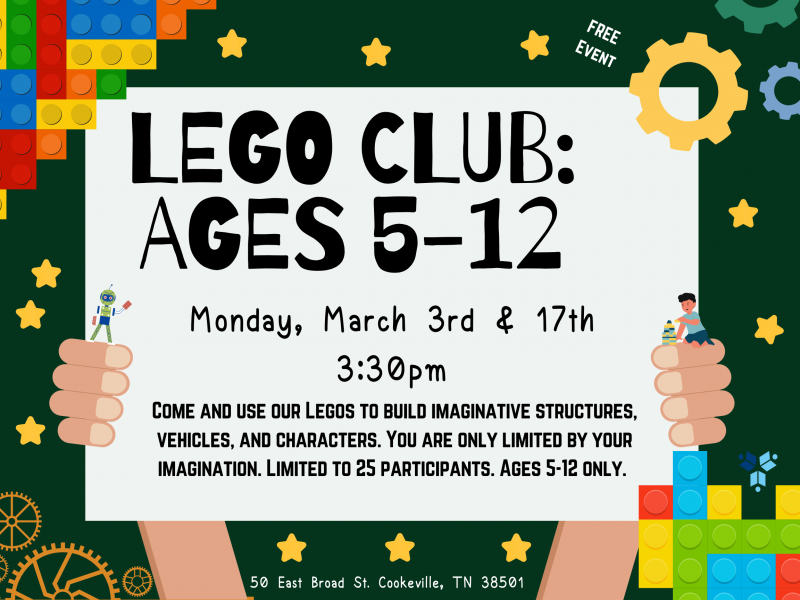 Lego Club – Mon, Mar 17, 2025 3:30pm – 4:30pm @ Putnam County Library ...