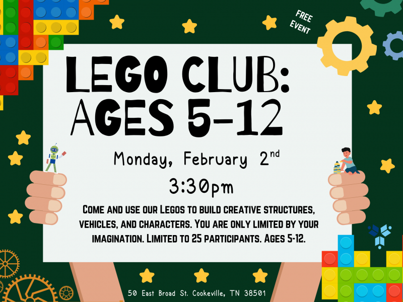 Lego Club: Ages 5-12 – Mon, Feb 2, 2026 3:30pm – 4:30pm @ Putnam County ...