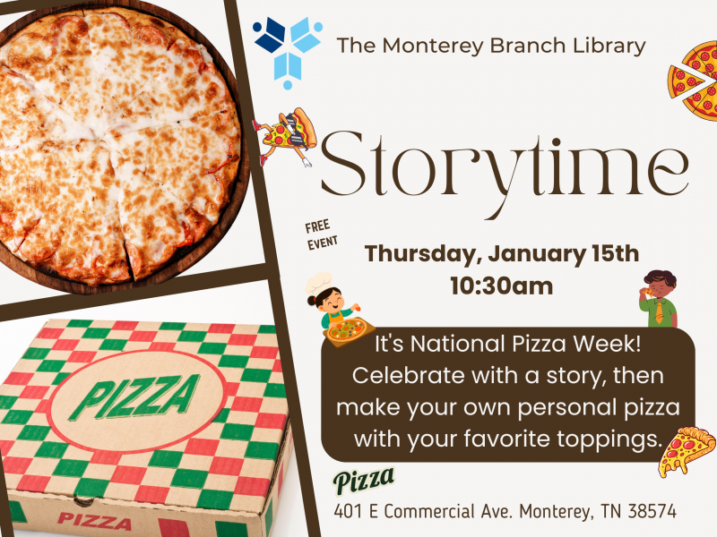 Storytime: National Pizza Week – Thu, Jan 15, 2026 10:30am – 11:30am ...