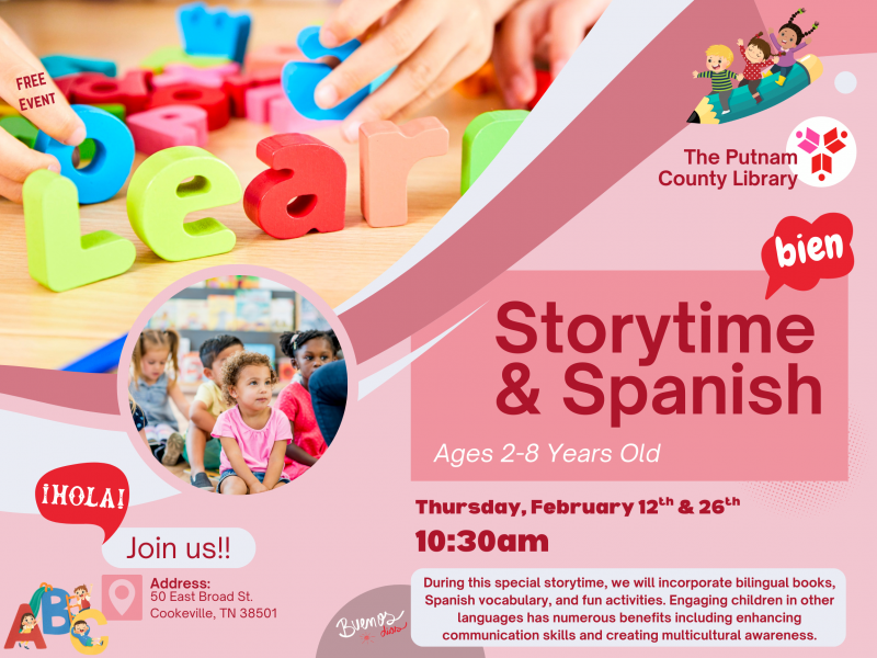 Storytime & Spanish: Ages 2-8 – Thu, Feb 12, 2026 10:30am – 11:30am ...