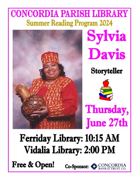 Summer Reading Program 2024: Storyteller Sylvia Davis – Thu, Jun 27, 2024 2:00pm – 3:00pm ...